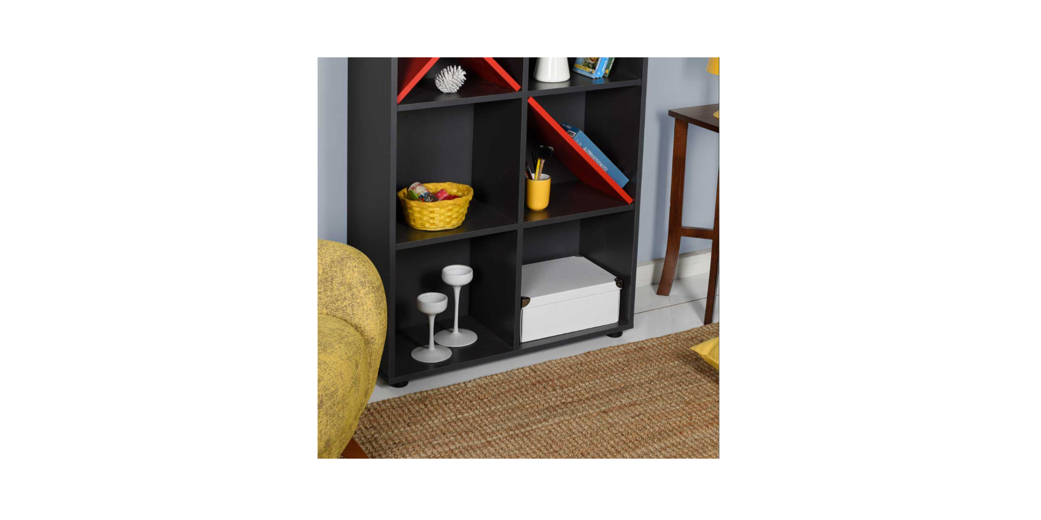 Gaming Bookcase With 10 Shelves Anthracite & Red