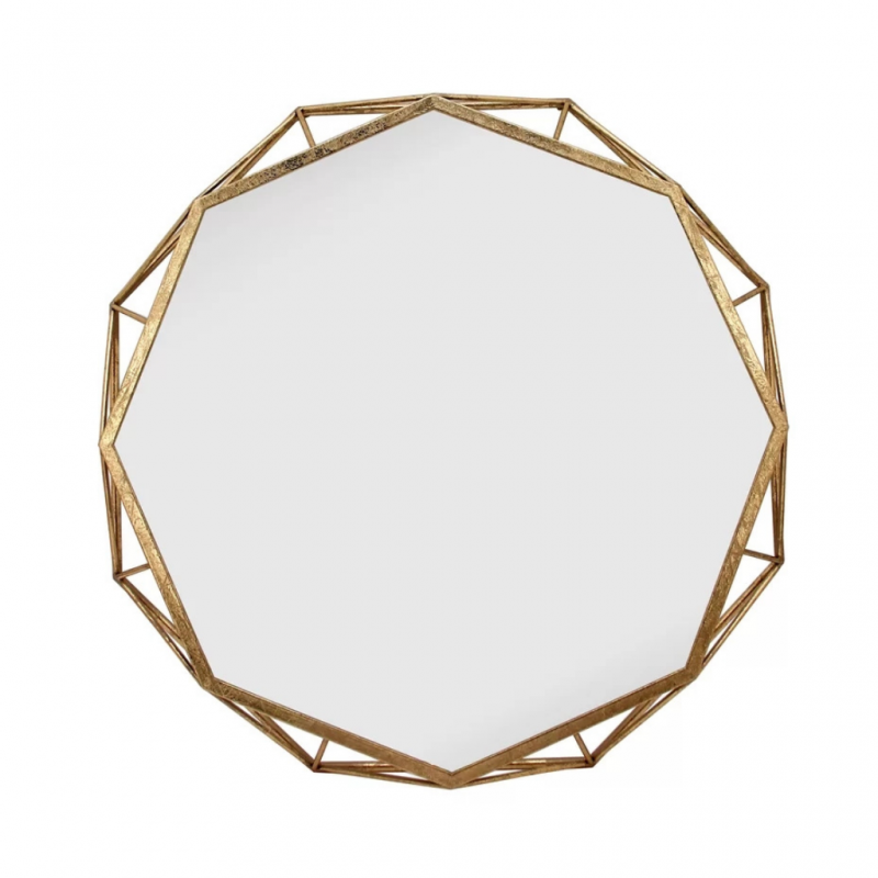 Floor Mirror W/Stand Metal Silver Finish Diameter 90cm JC-MN301