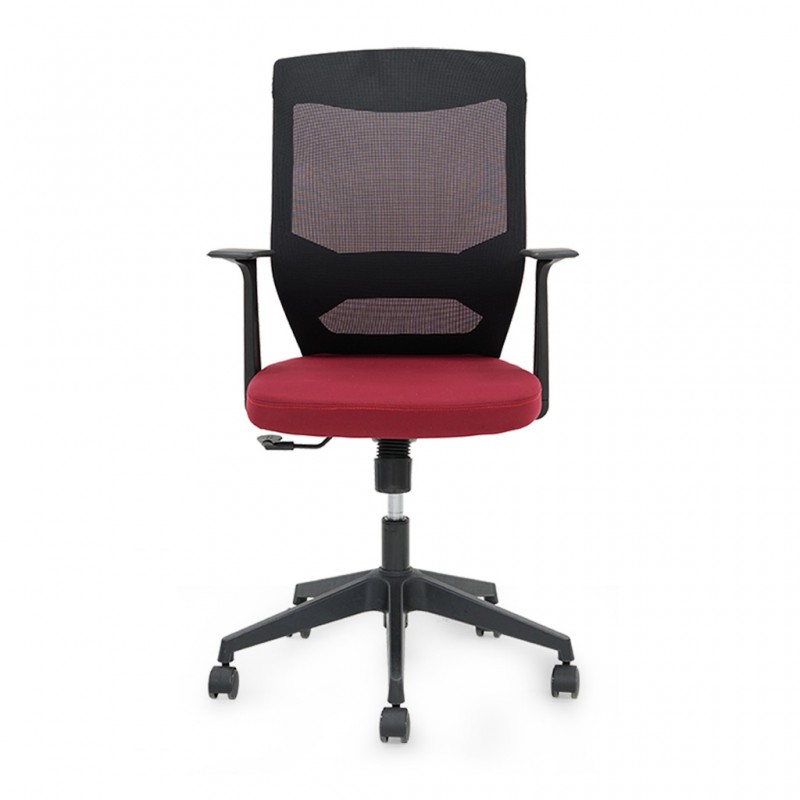 Elektra Low Back Office Chair Black/Maroon Color