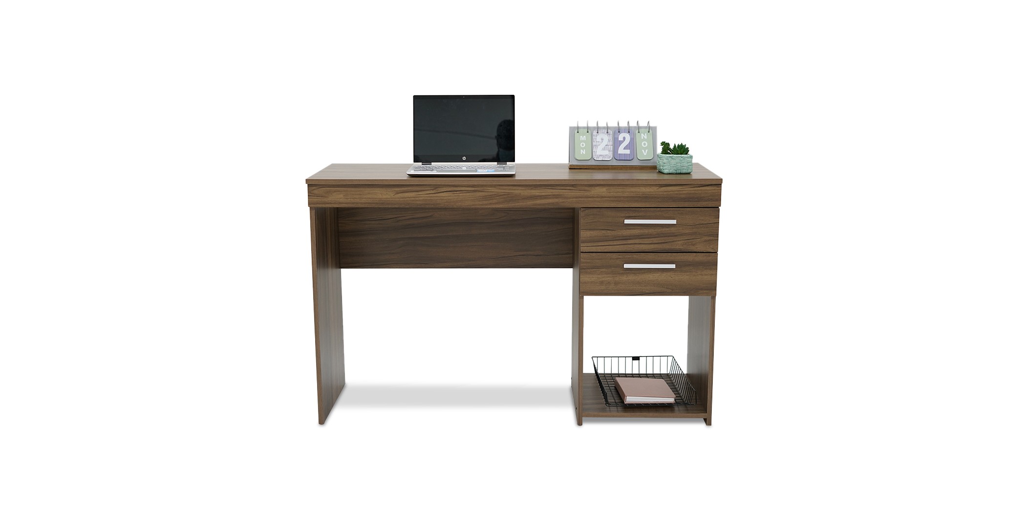 Fraser Office Table Nogal Trend PB With 2 Drawers