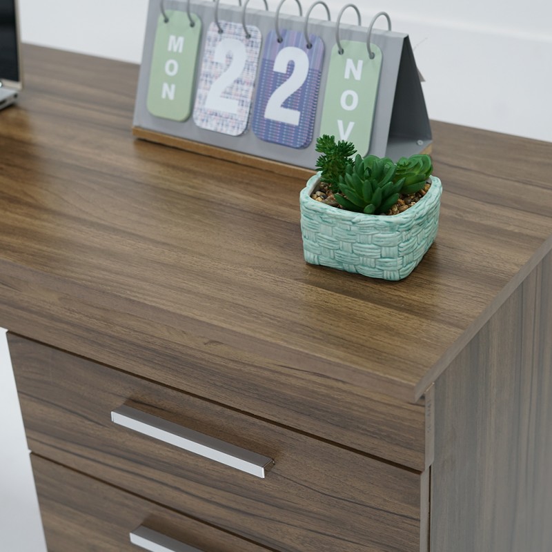 Fraser Office Table Nogal Trend PB With 2 Drawers