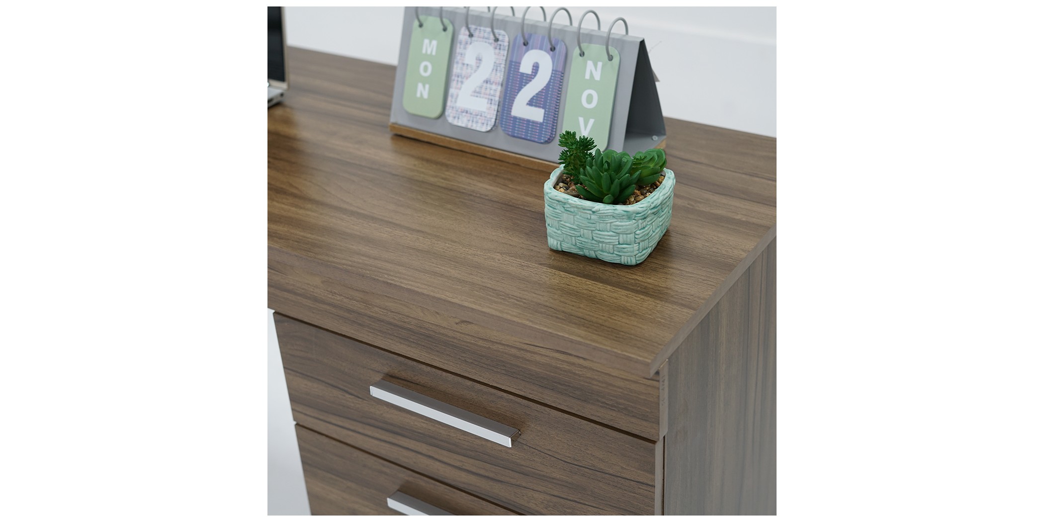 Fraser Office Table Nogal Trend PB With 2 Drawers