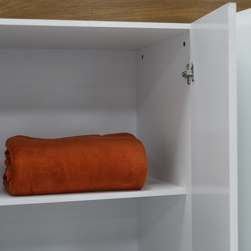 Chile Wardrobe 4 Doors Naturale/White & Legs