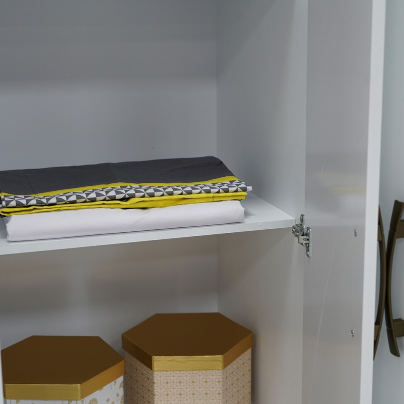 Chile Wardrobe 4 Doors Naturale/White & Legs