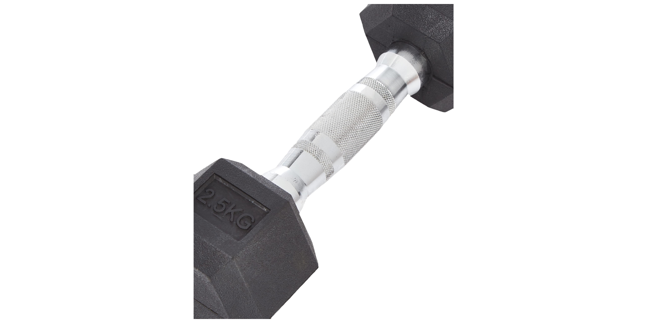 Black Rubber Hex Dumbbell Set 2.5kg