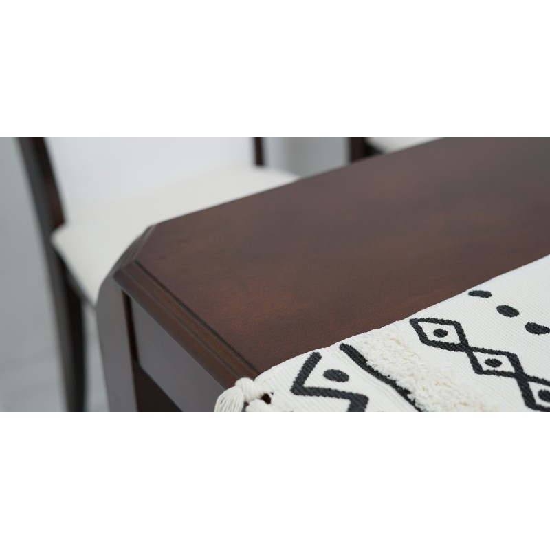 Ruby Table and 6 Chairs Black Cherry Rubberwood