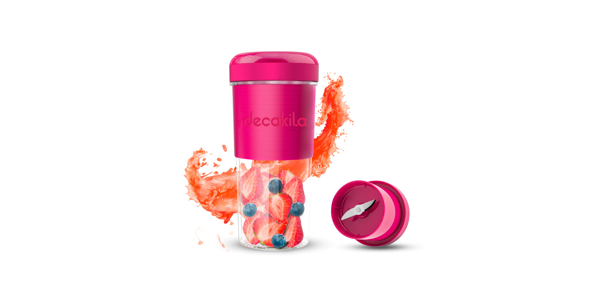 Decakila KMJB012P 300ml 50W USB Pink Portable Cordless Blender "O"