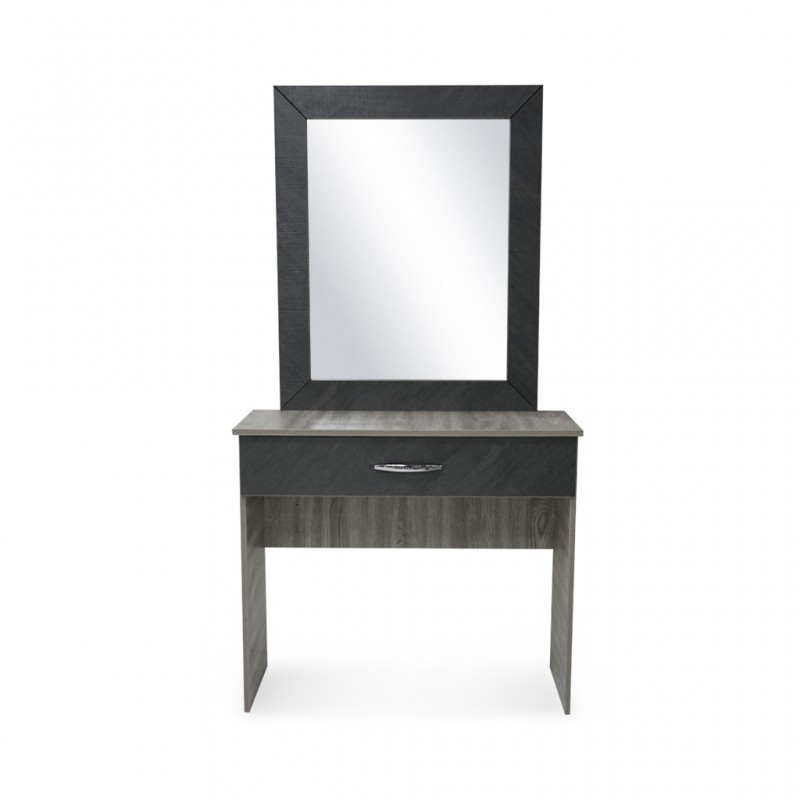 Kinzey Dressing Table & Pouf Grey Mistral/Stone