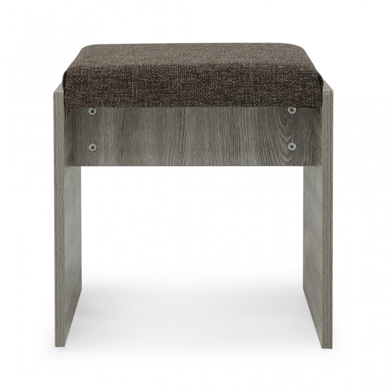 Kinzey Dressing Table & Pouf Grey Mistral/Stone
