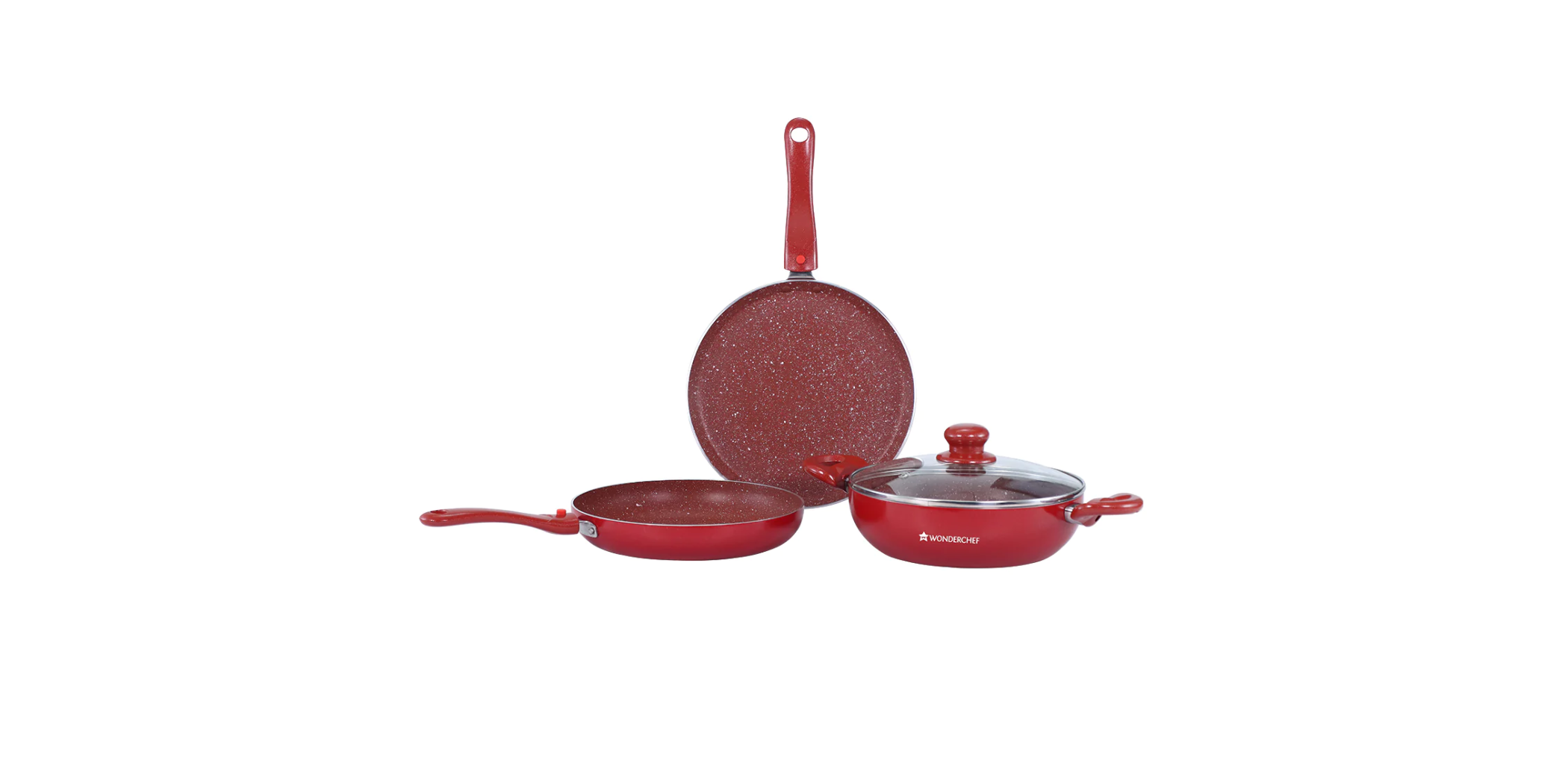 Wonderchef WON598 Red Ruby Plus 4pcs Cookware 2YW - 63153763