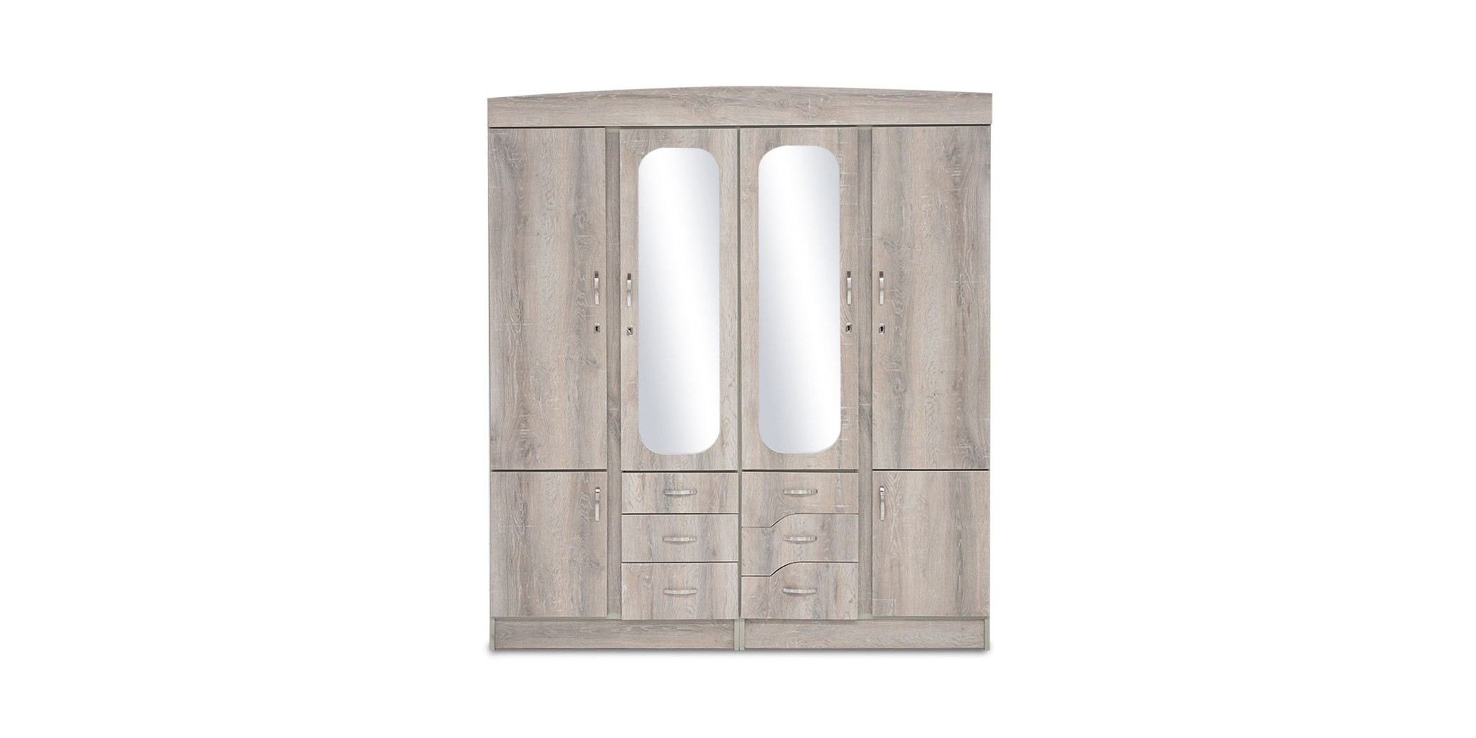 Alpine Wardrobe 4 Doors MDF Grey