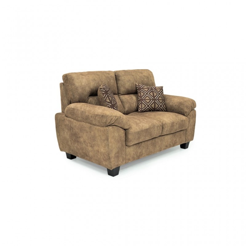 Maurizio 2 Seater Brown Saddle Col Fabric