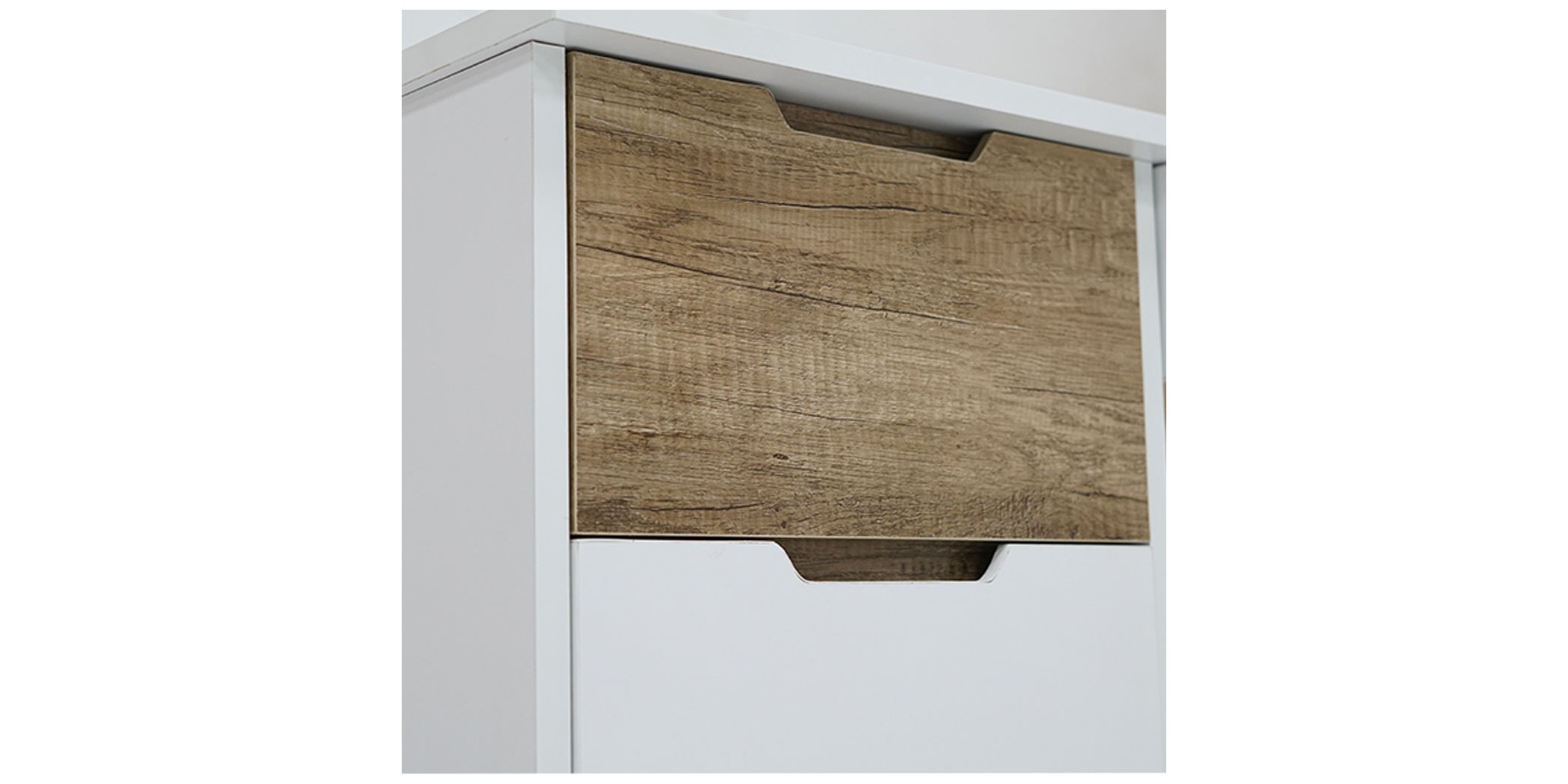 Arte Office Desk In Melamine MDF White Wash Oak & White