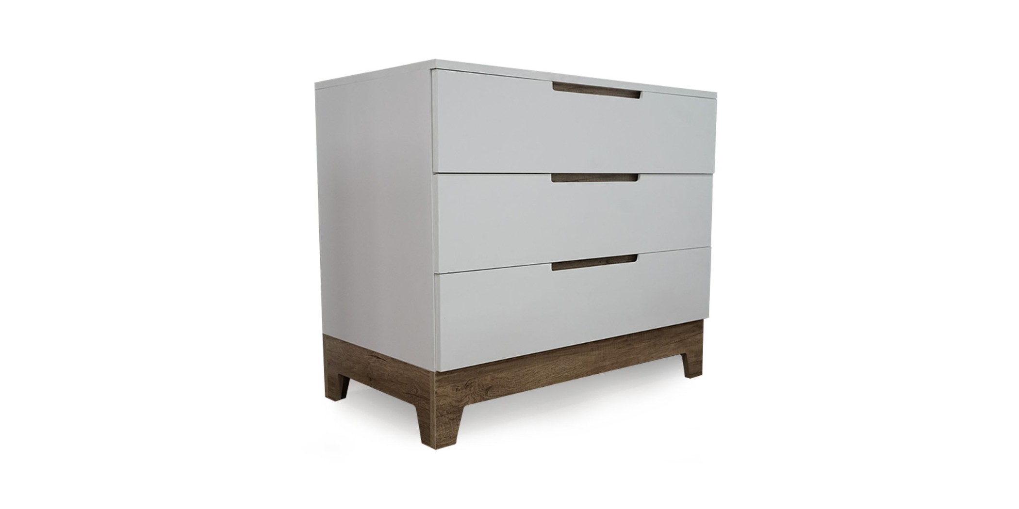 Arte Chest of Drawer 3 Drawers In Melamine MDF Wash Oak & White