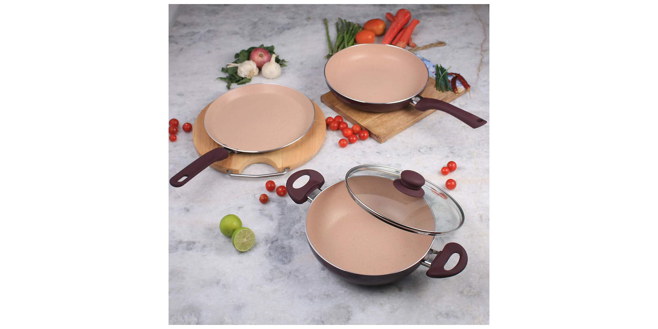 Wonderchef WON472 Burgundy New 2YW Milano Set - 63153383