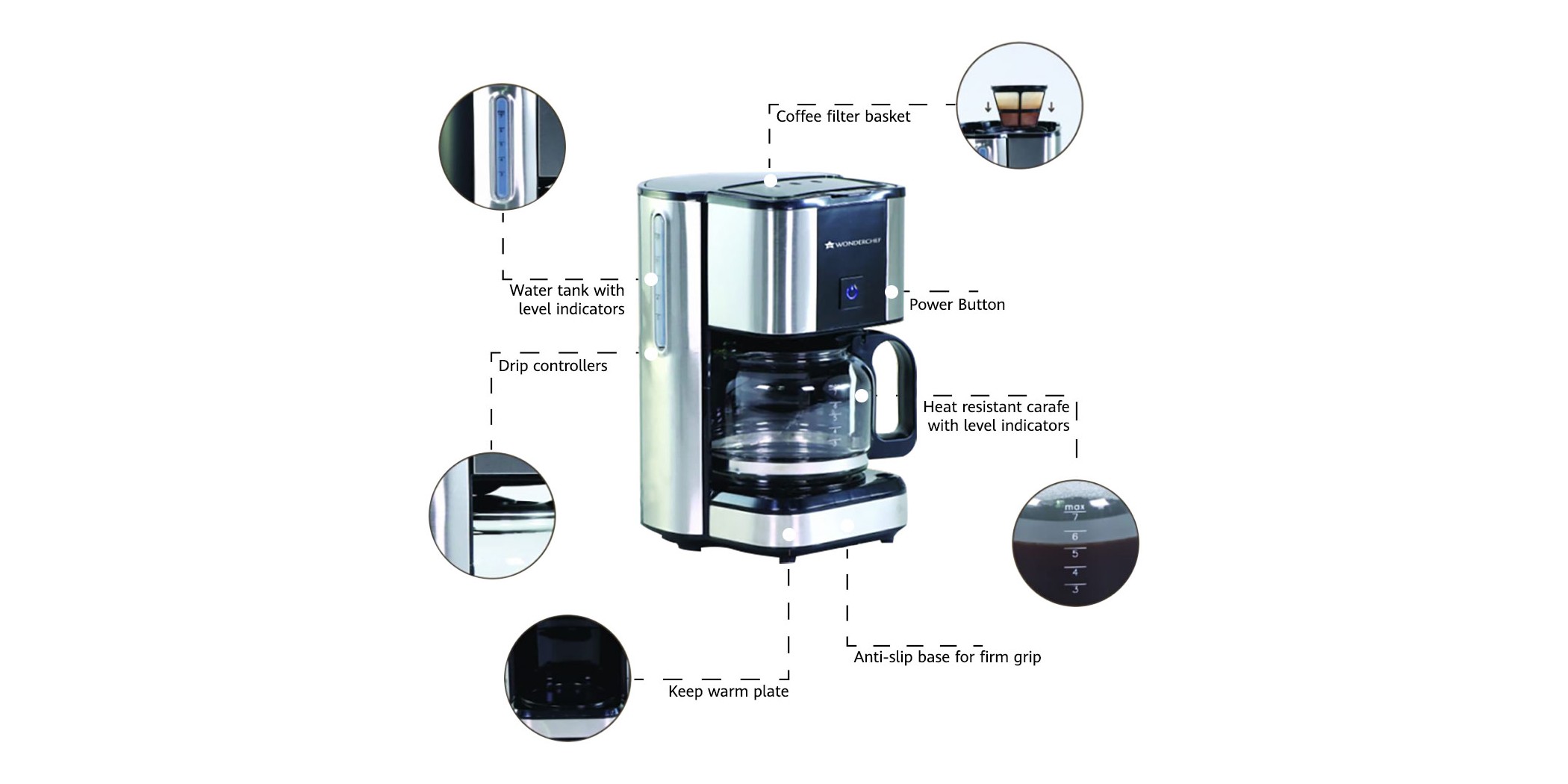 Wonderchef WON493 Regalia Brew 2YW Coffee Maker - 63153595 "O"