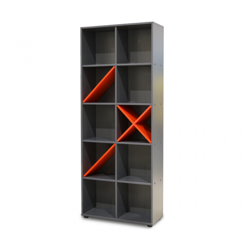 Gaming Bookcase With 10 Shelves Anthracite & Red