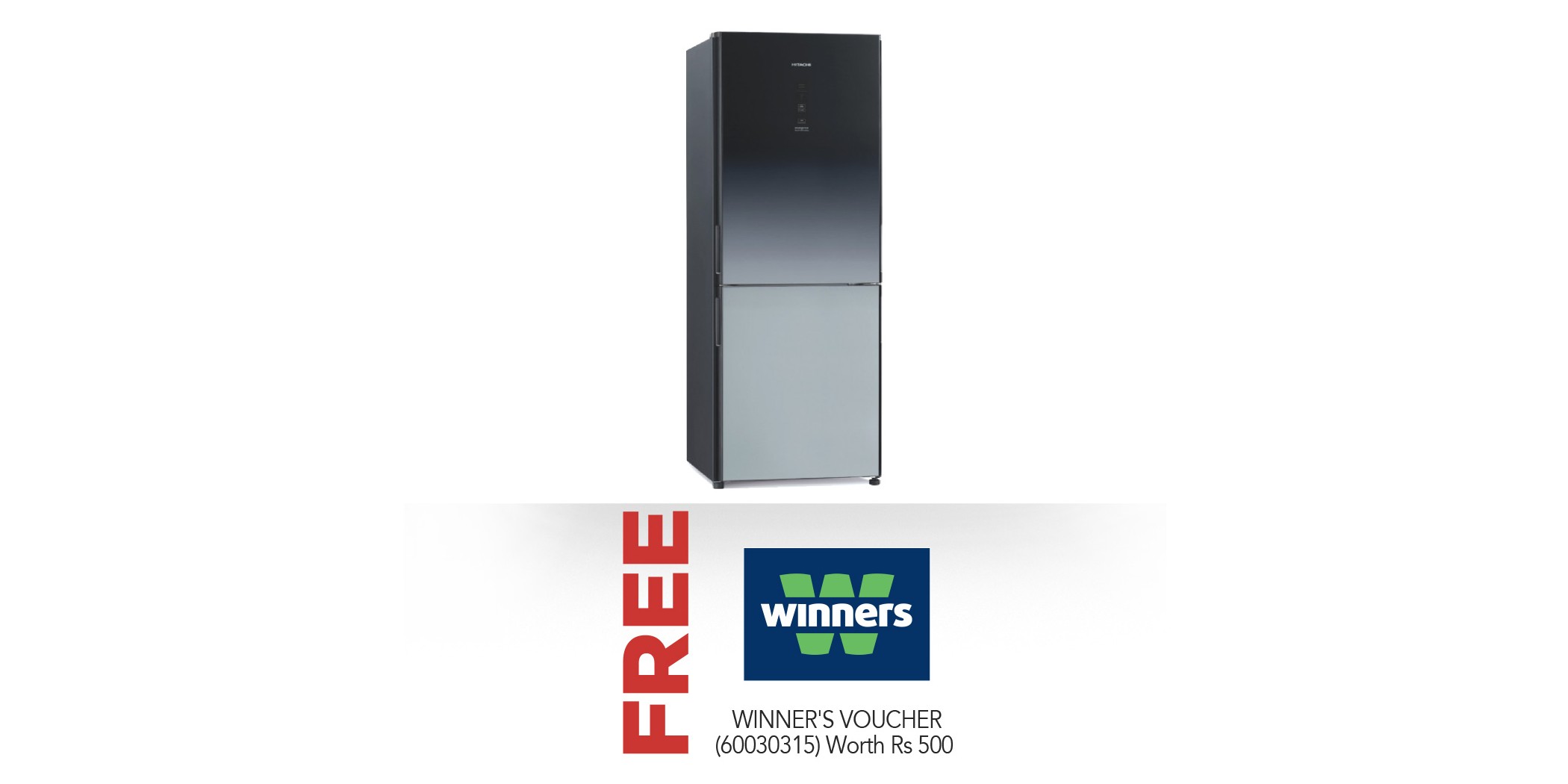 Hitachi R-BG410PRU6X-GBK Refrigerator & Free Winner's Voucher