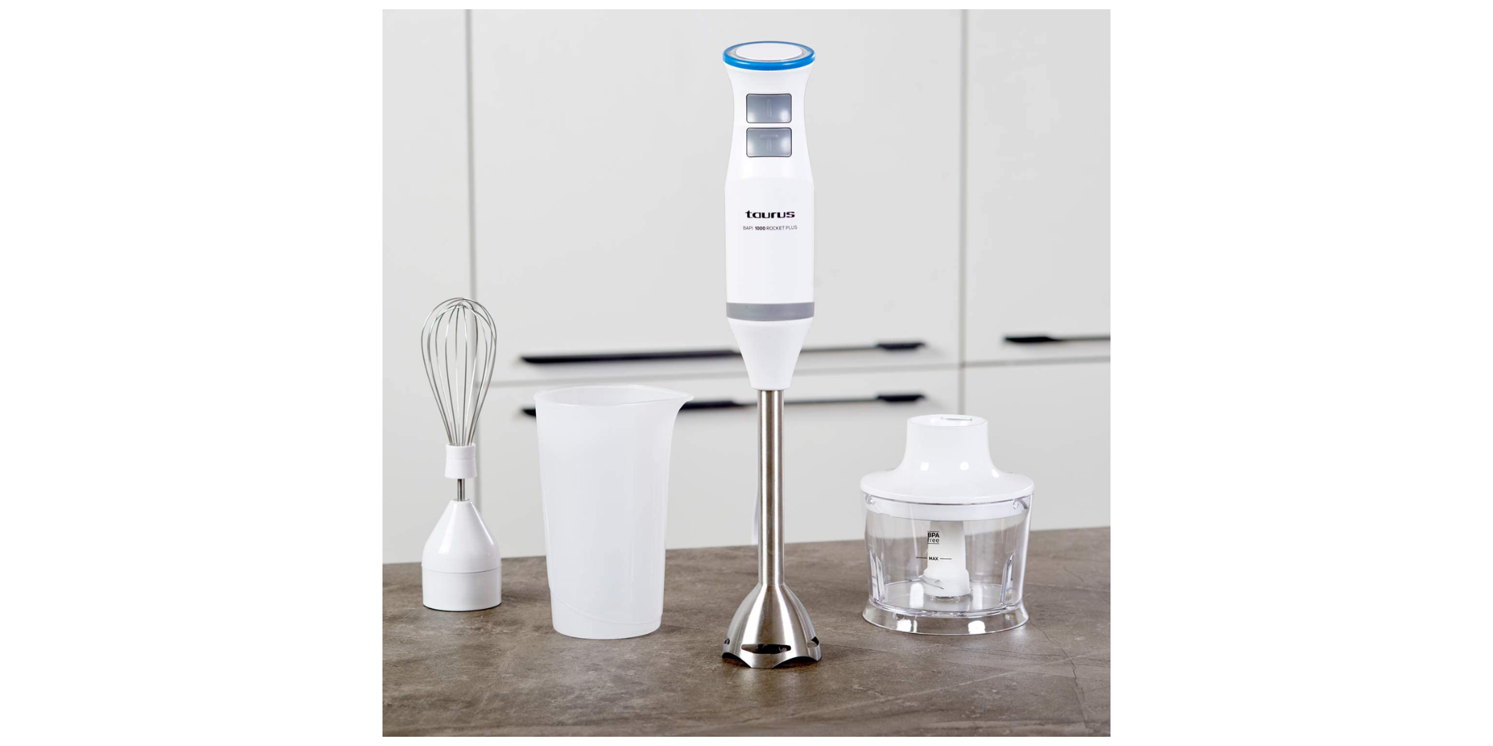 Taurus Bapi 1000 Rocket Plus WH 1000W Hand Blender With Chopper jar ...