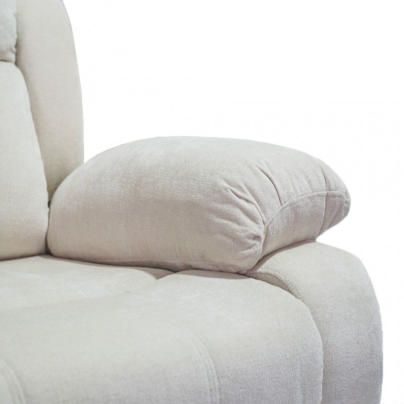 Sabella 3 Seater Reclining Sofa Ivory Color Fabric