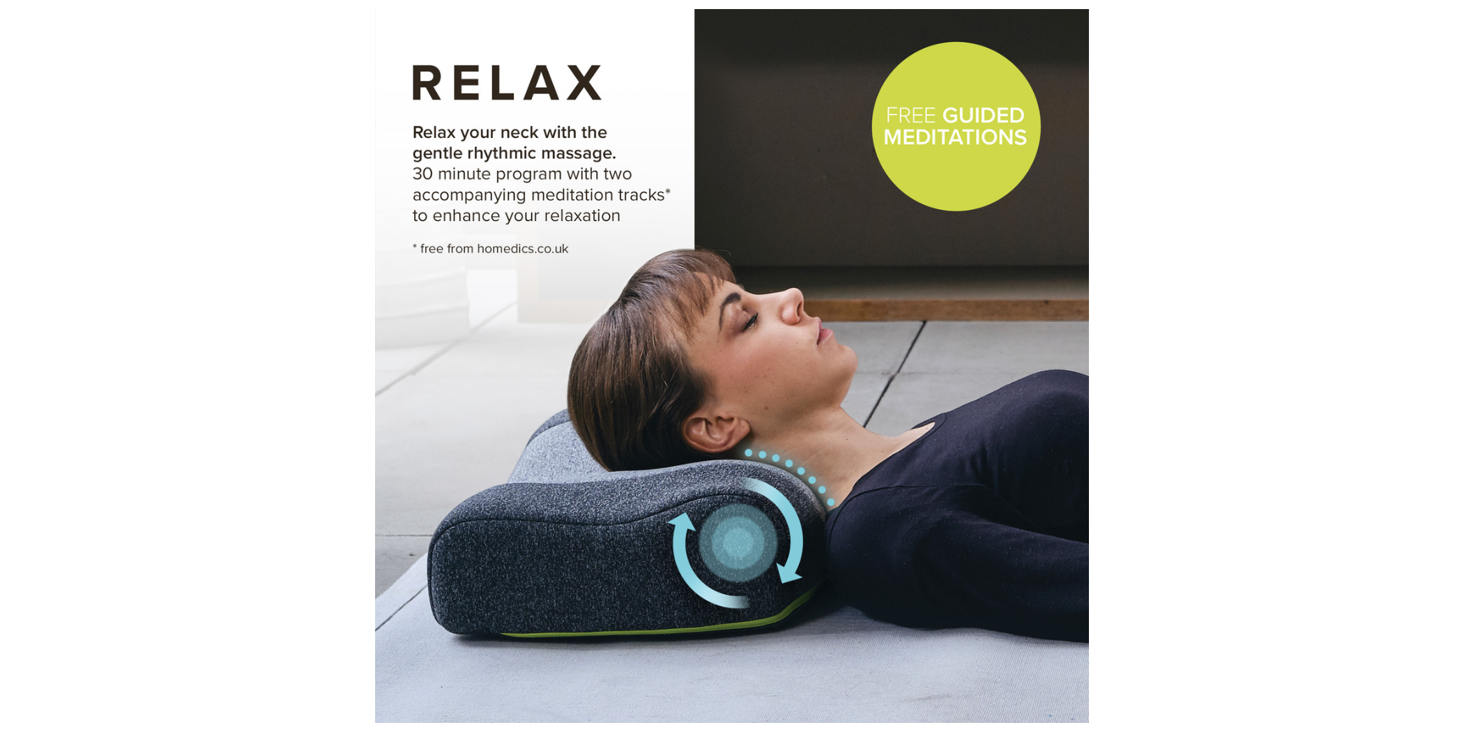 Homedics ZEN-1000-EU Zen Neck Meditation Pillow Rechargeable 3YW