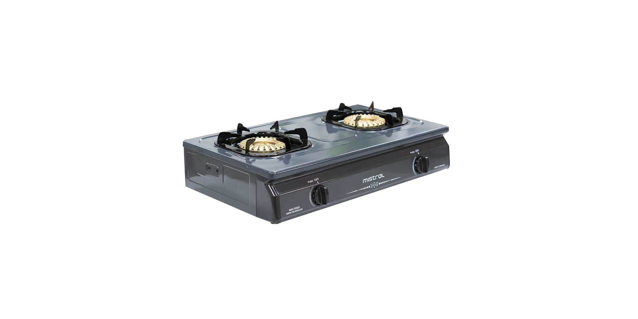 Mistral MGC-9222i Double Burner Teflon Gas Cooker