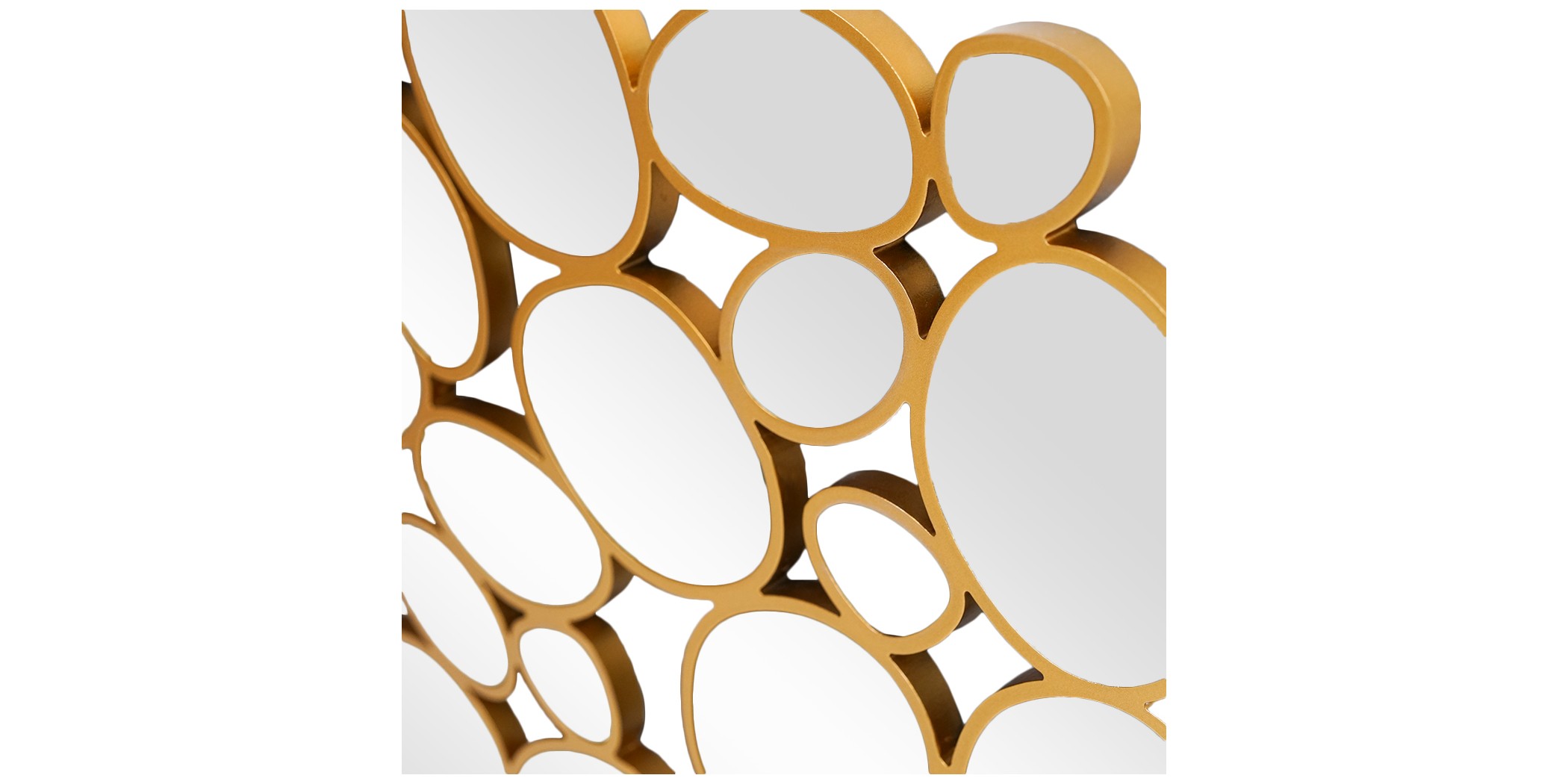 Wall Mirror in MDF - Gold Finish W120xD2xH80 cm JC-MN6216