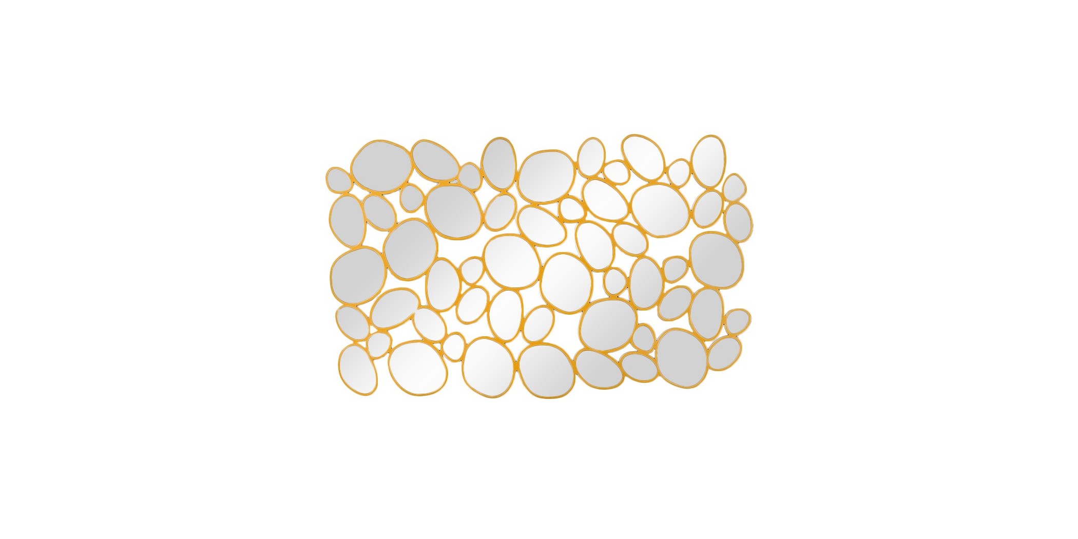 Wall Mirror in MDF - Gold Finish W120xD2xH80 cm JC-MN6216