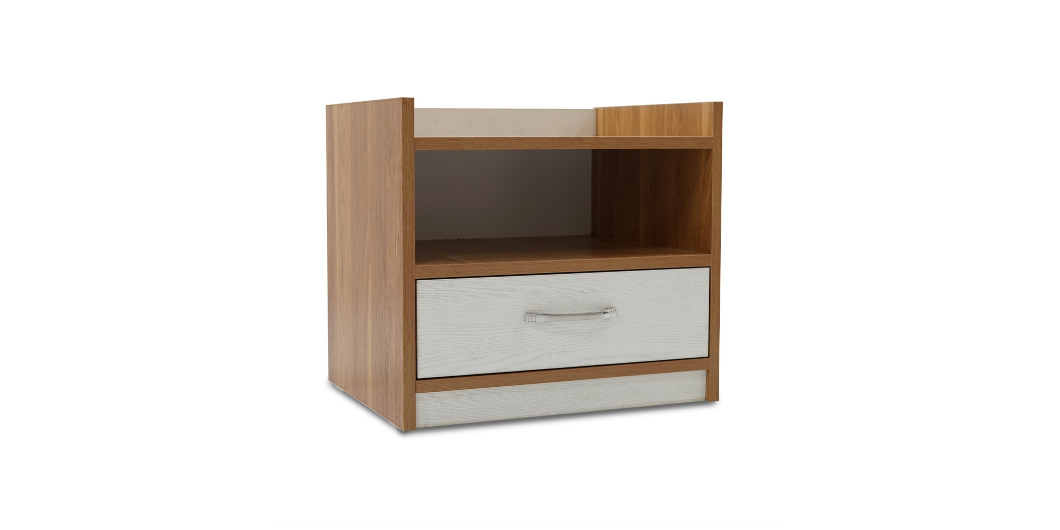 Tessa Night Table MDF Off White & Able Oak