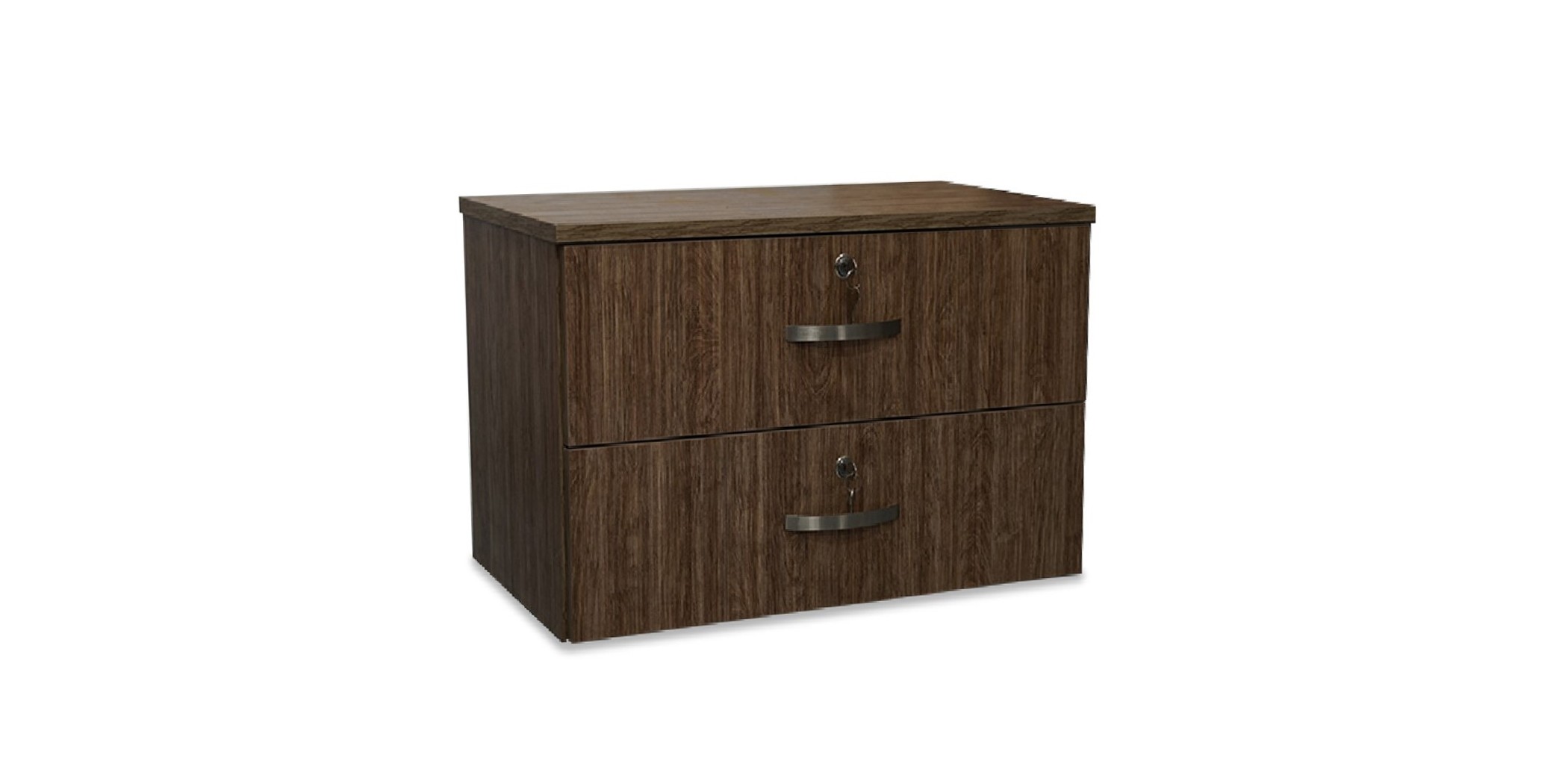 Stockholm 2 Drawers Storage Unit Brown Wood MDF
