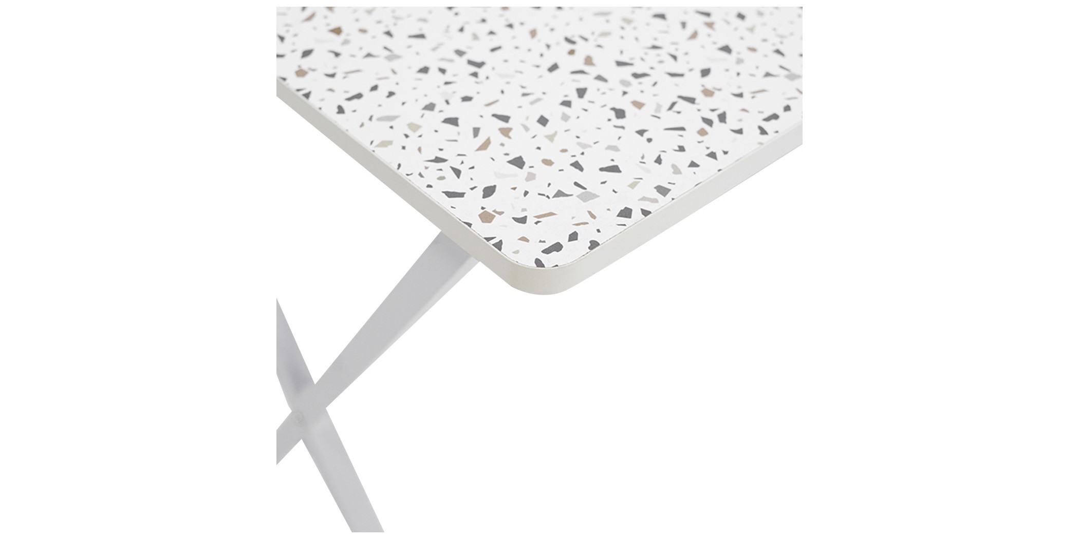 Terrazzo Office Desk White & Grey