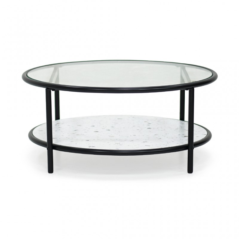 Barry Terrazzo Round Coffee Table MDF / Glass Top