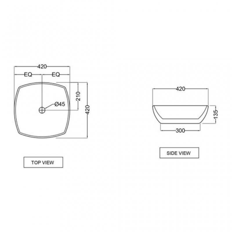 Jaquar Aria Table Top Basin White ARS-WHT-39901