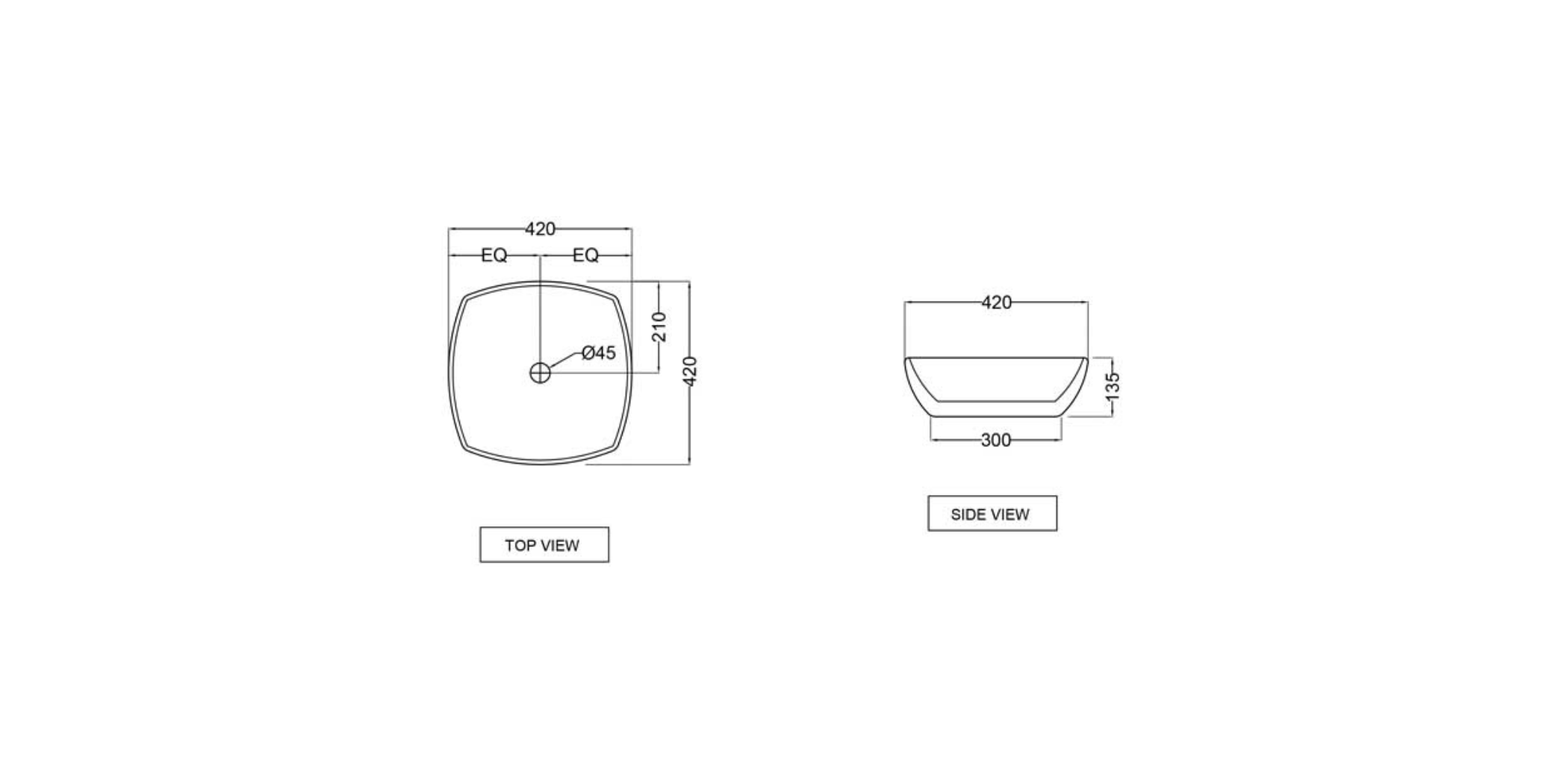 Jaquar Aria Table Top Basin White ARS-WHT-39901