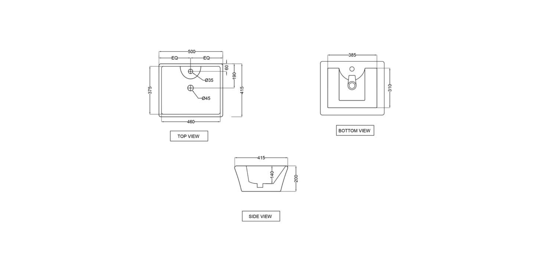 Jaquar Fonte Table Top Basin White FNS-WHT-40931