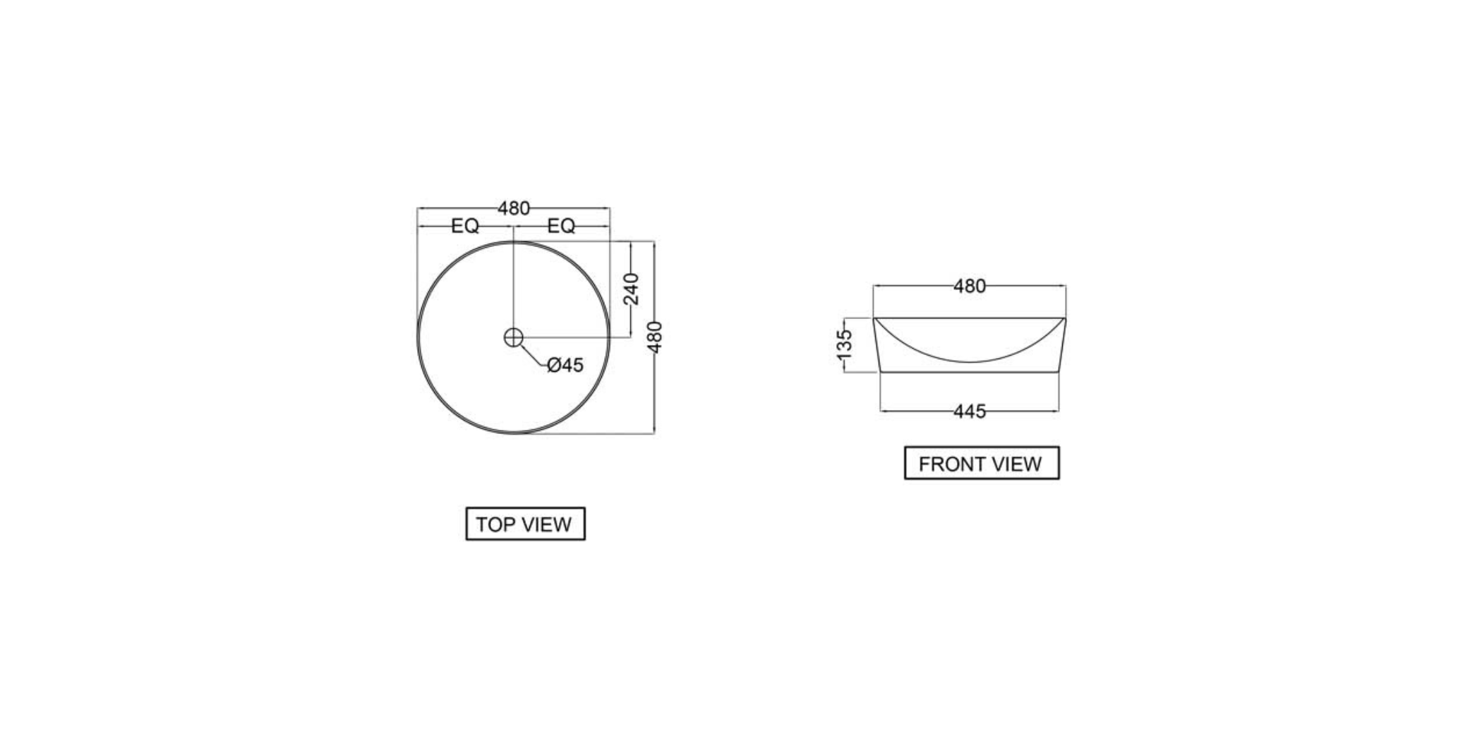 Jaquar Opal Thin Rim Table Top Basin White OPS-WHT-15901N