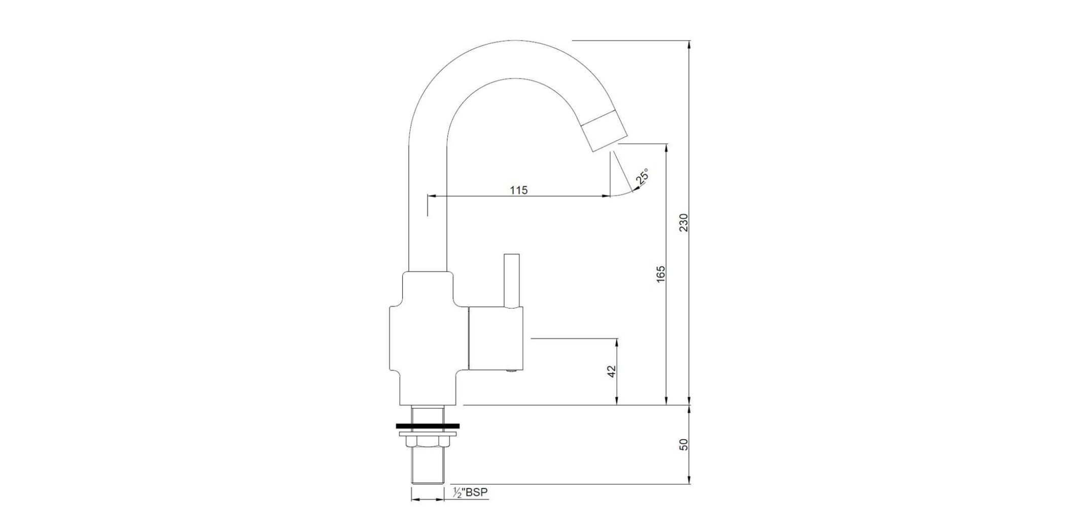 Jaquar Florentine Sink Pillar Tap With Swivel Spout Flr Chr 5357n