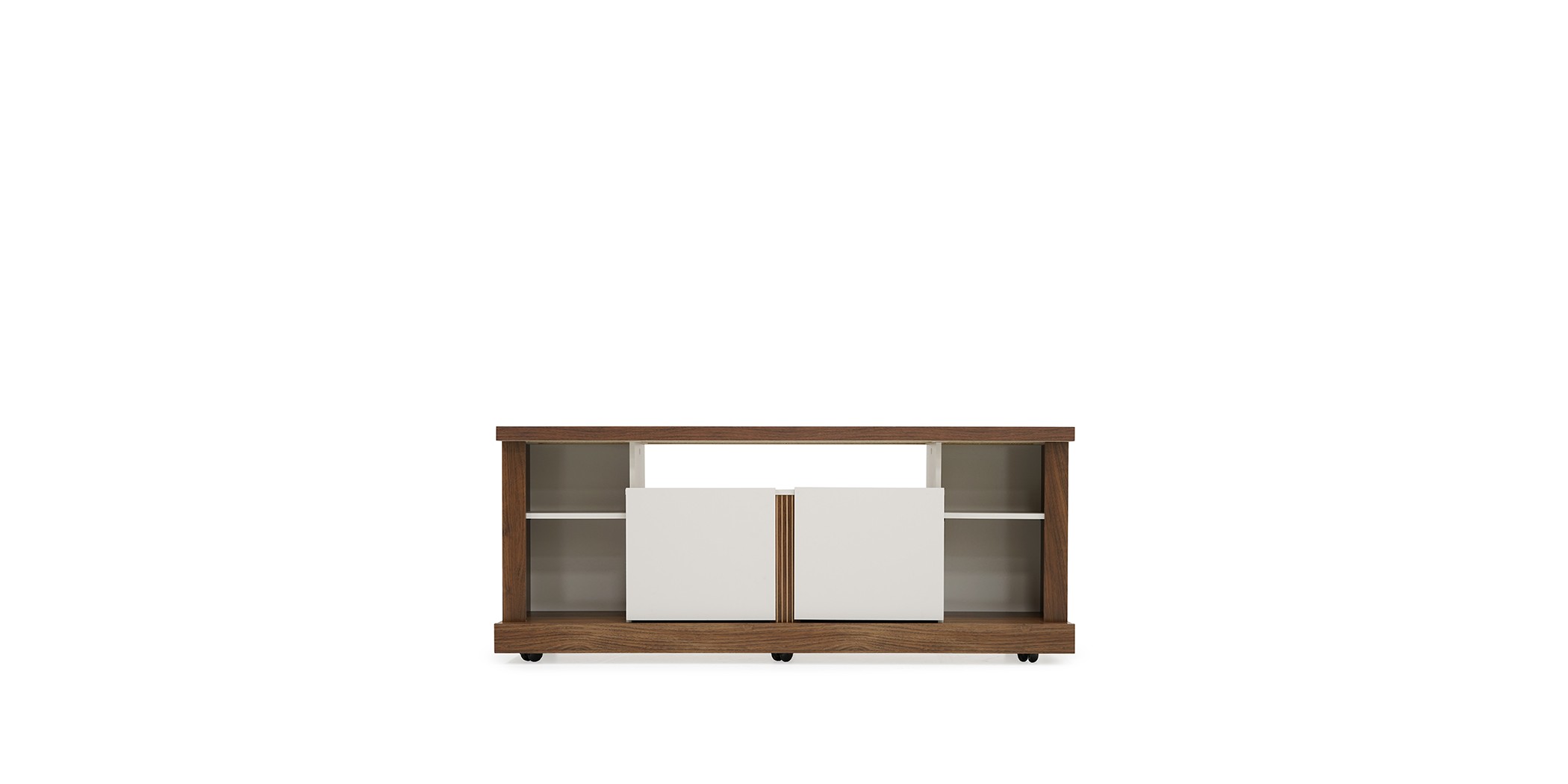 Jeri Low TV Cabinet Off White/Walnut