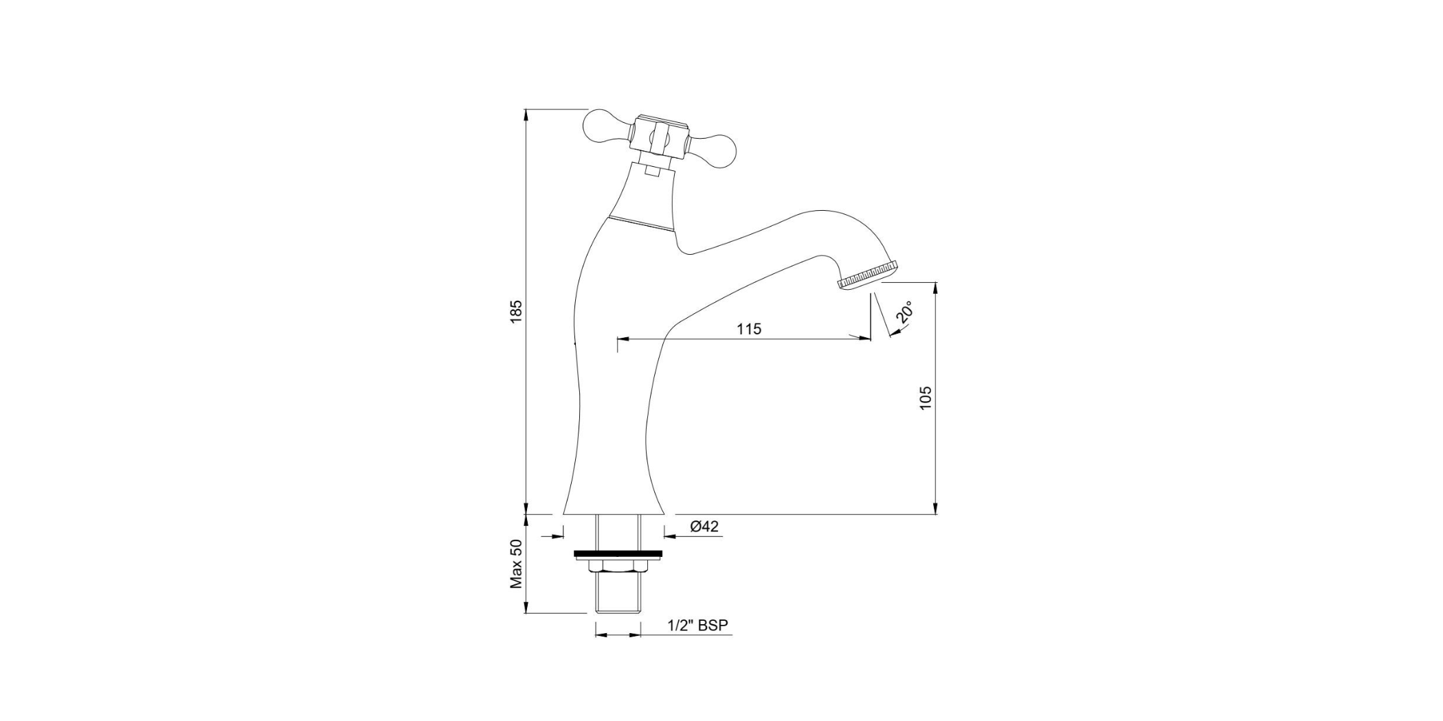 Jaquar Queen Bassin Tap - QQP-CHR-7011PM