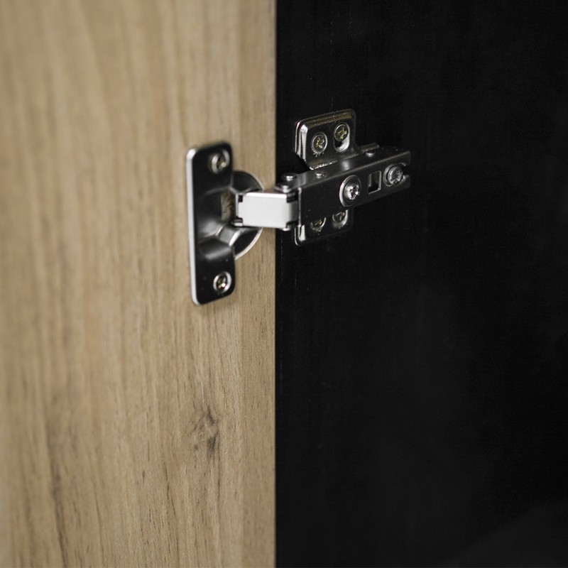 Stellar Gardenia Filing Cabinet Light Brown Oak & Black