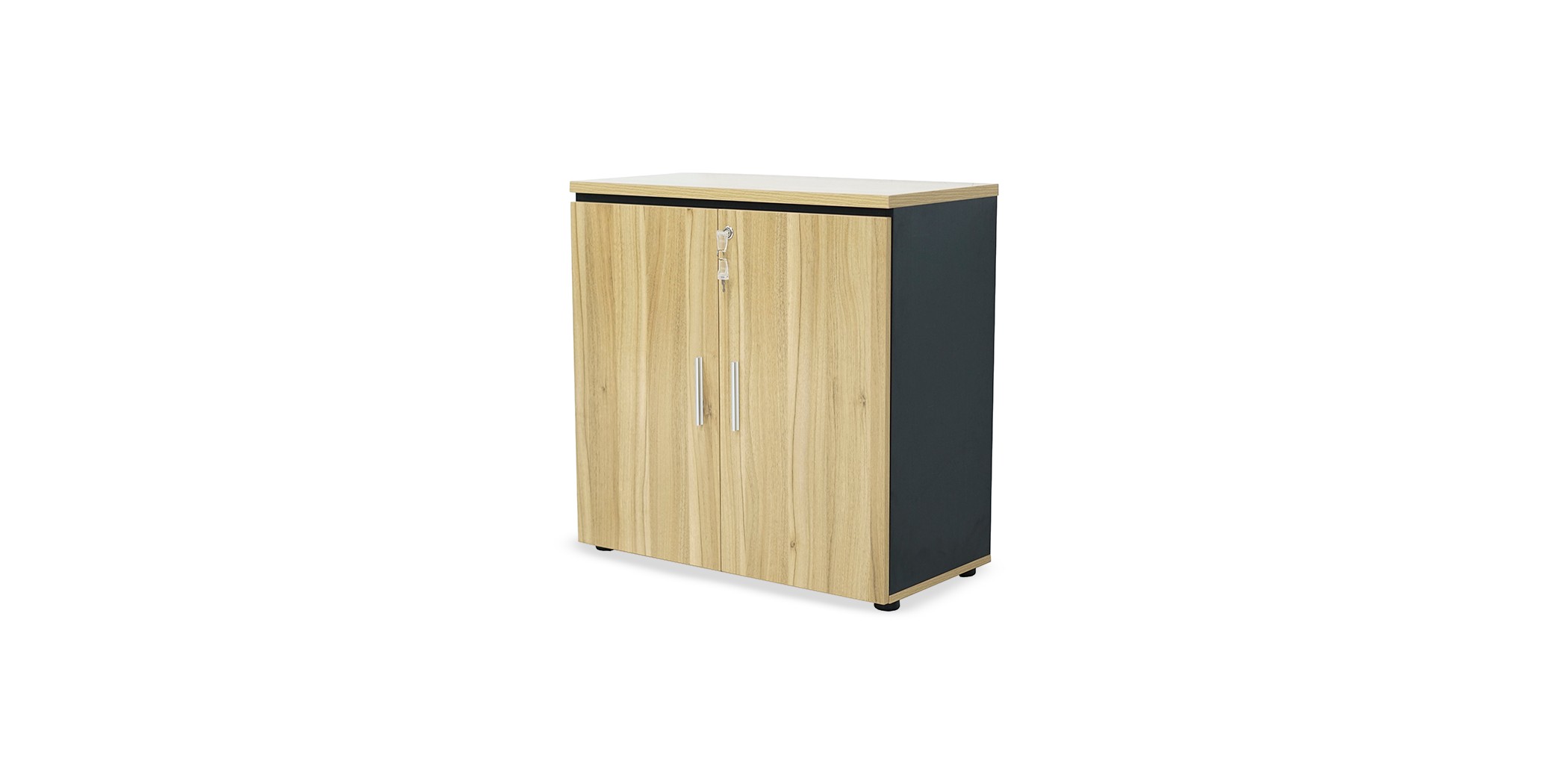 Stellar Gardenia Filing Cabinet Light Brown Oak & Black