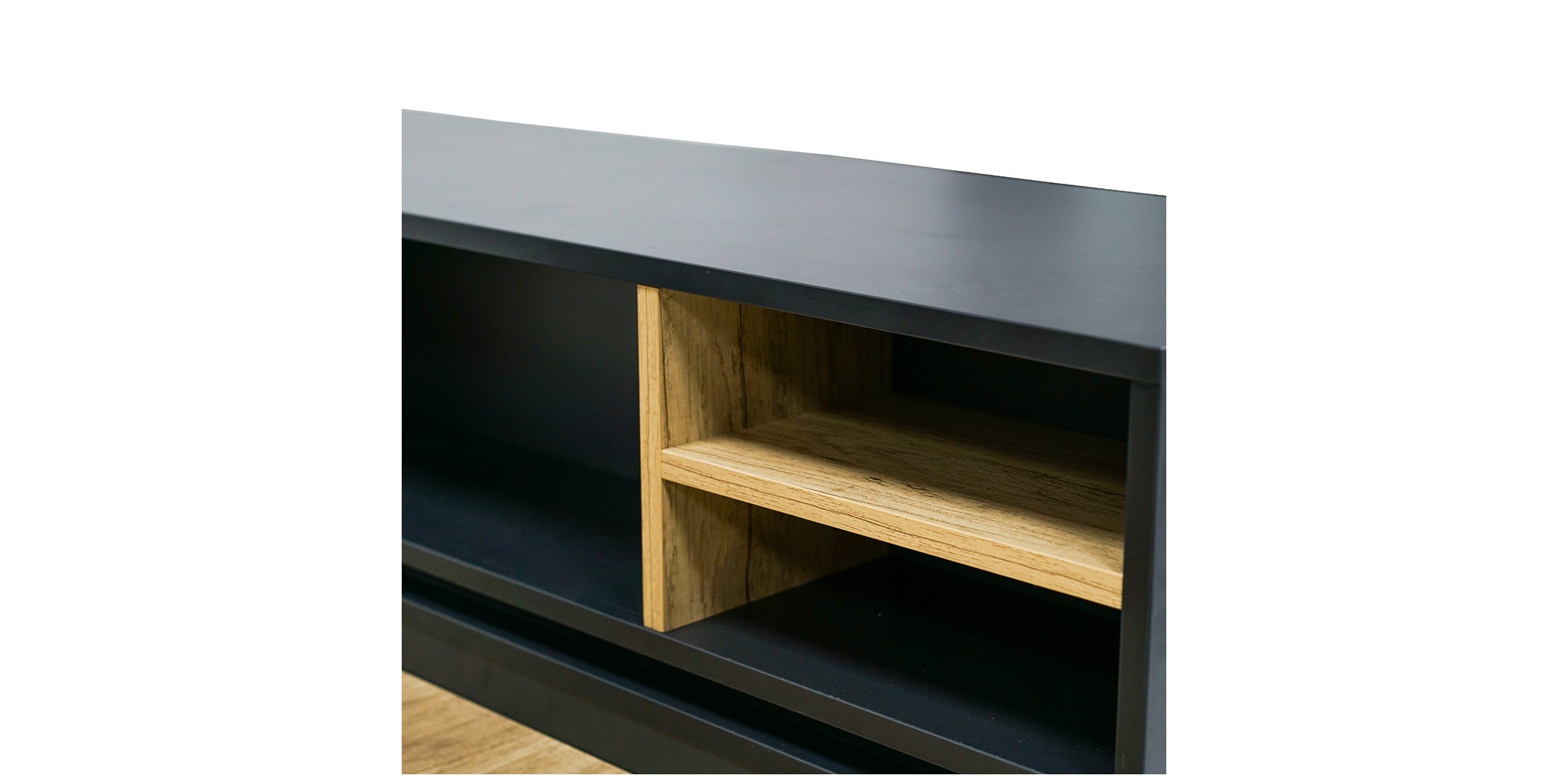 Stellar Trollius Workstation 2 Seater Light Oak & Dark Grey