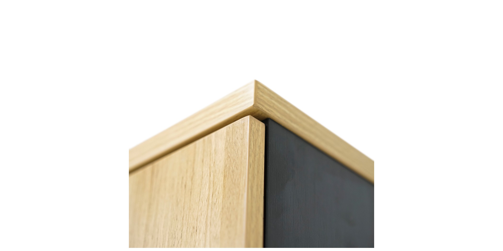 Stellar Fressia Filing Cabinet Light Brown Oak & Black