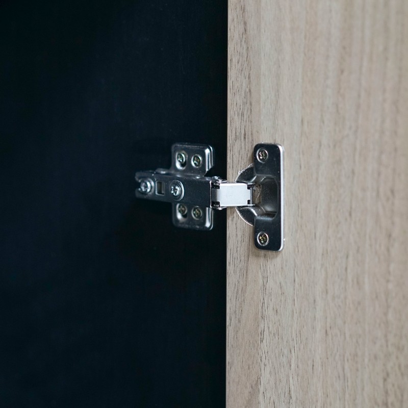 Stellar Fressia Filing Cabinet Light Brown Oak & Black