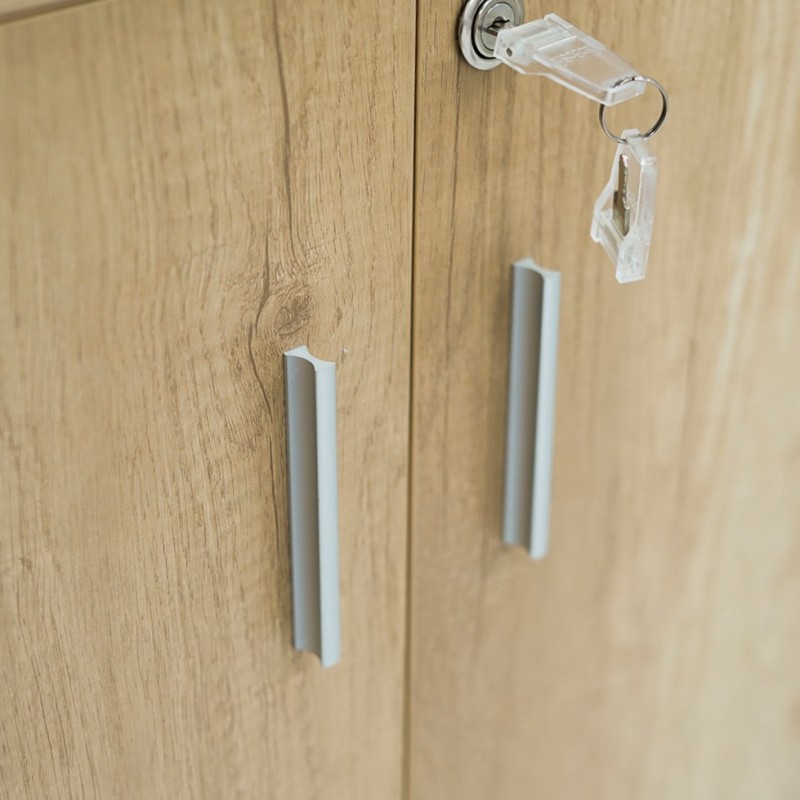 Stellar Linaria Filing Cabinet Light Oak & Grey