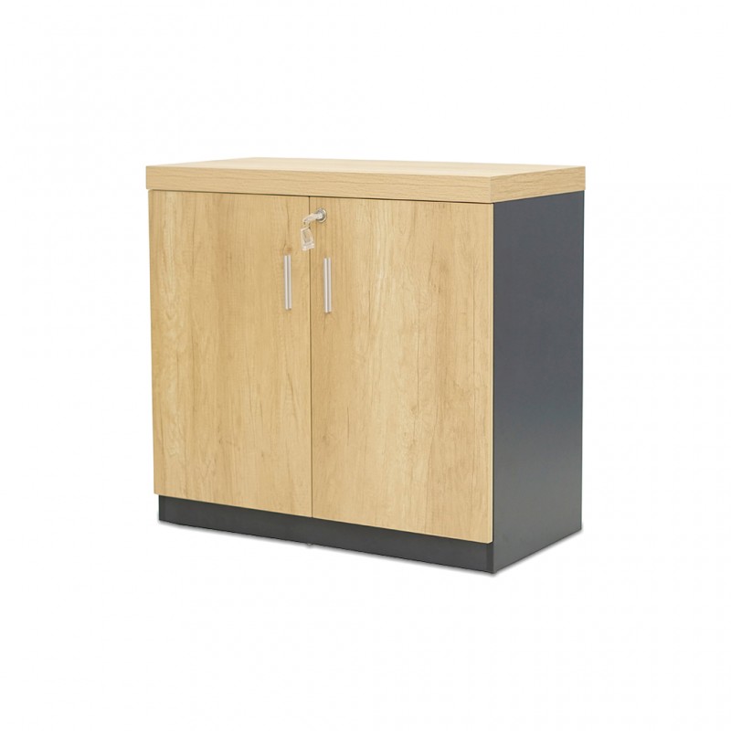 Stellar Linaria Filing Cabinet Light Oak & Grey