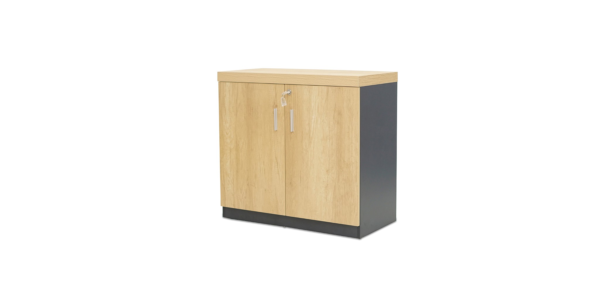 Stellar Linaria Filing Cabinet Light Oak & Grey