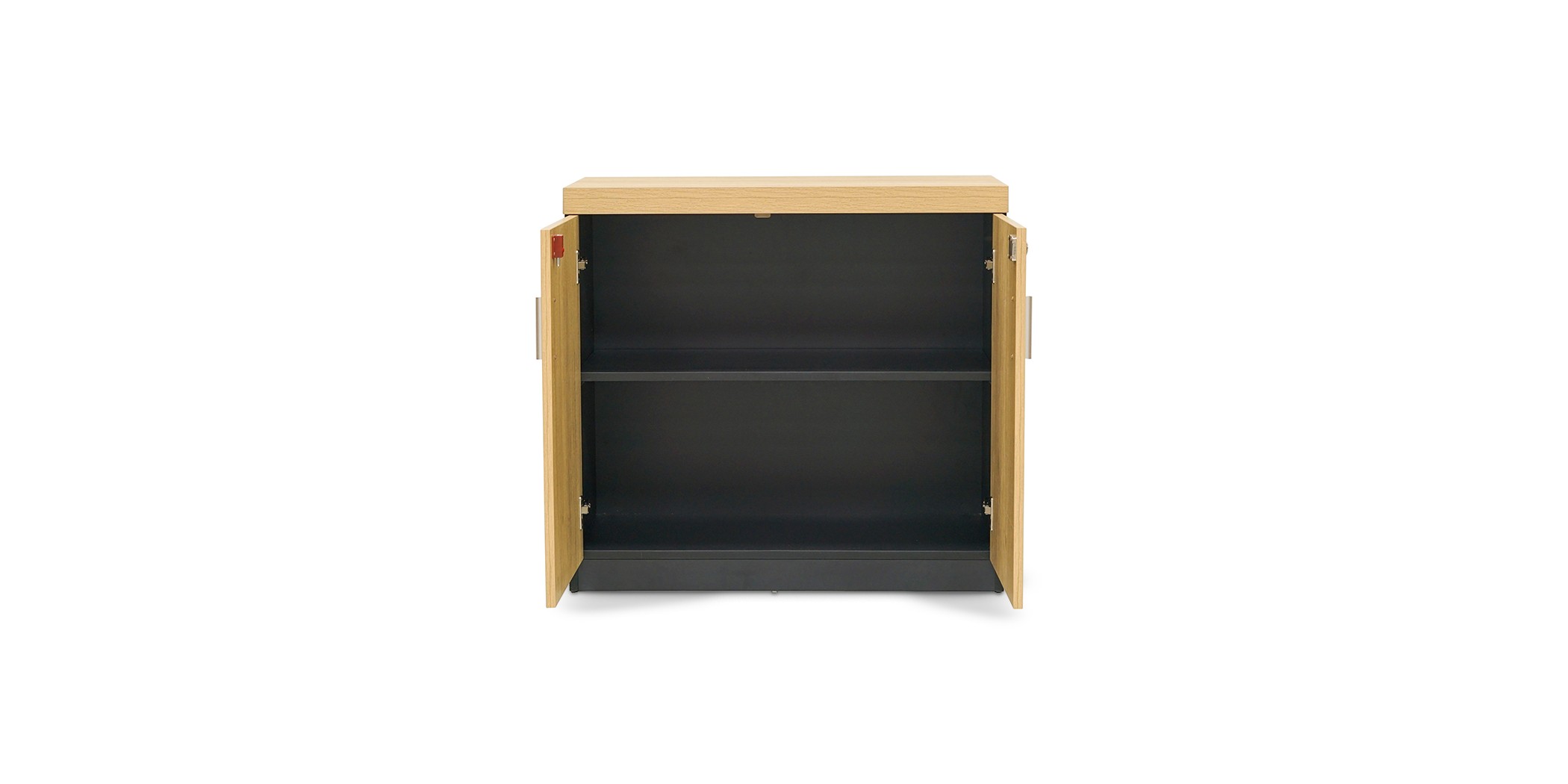 Stellar Linaria Filing Cabinet Light Oak & Grey