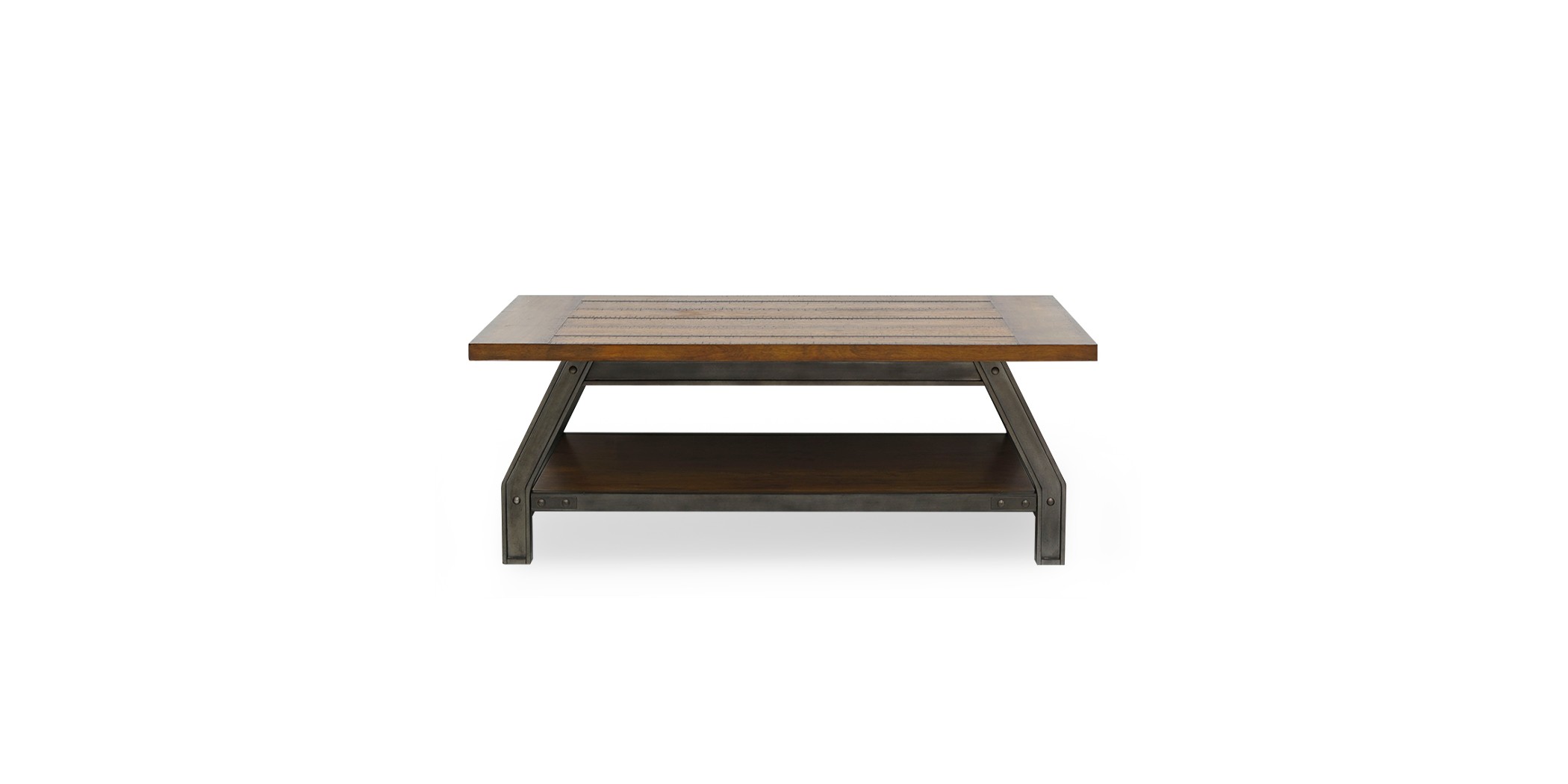 Perry Coffee Table Rustic Brown & Gunmetal