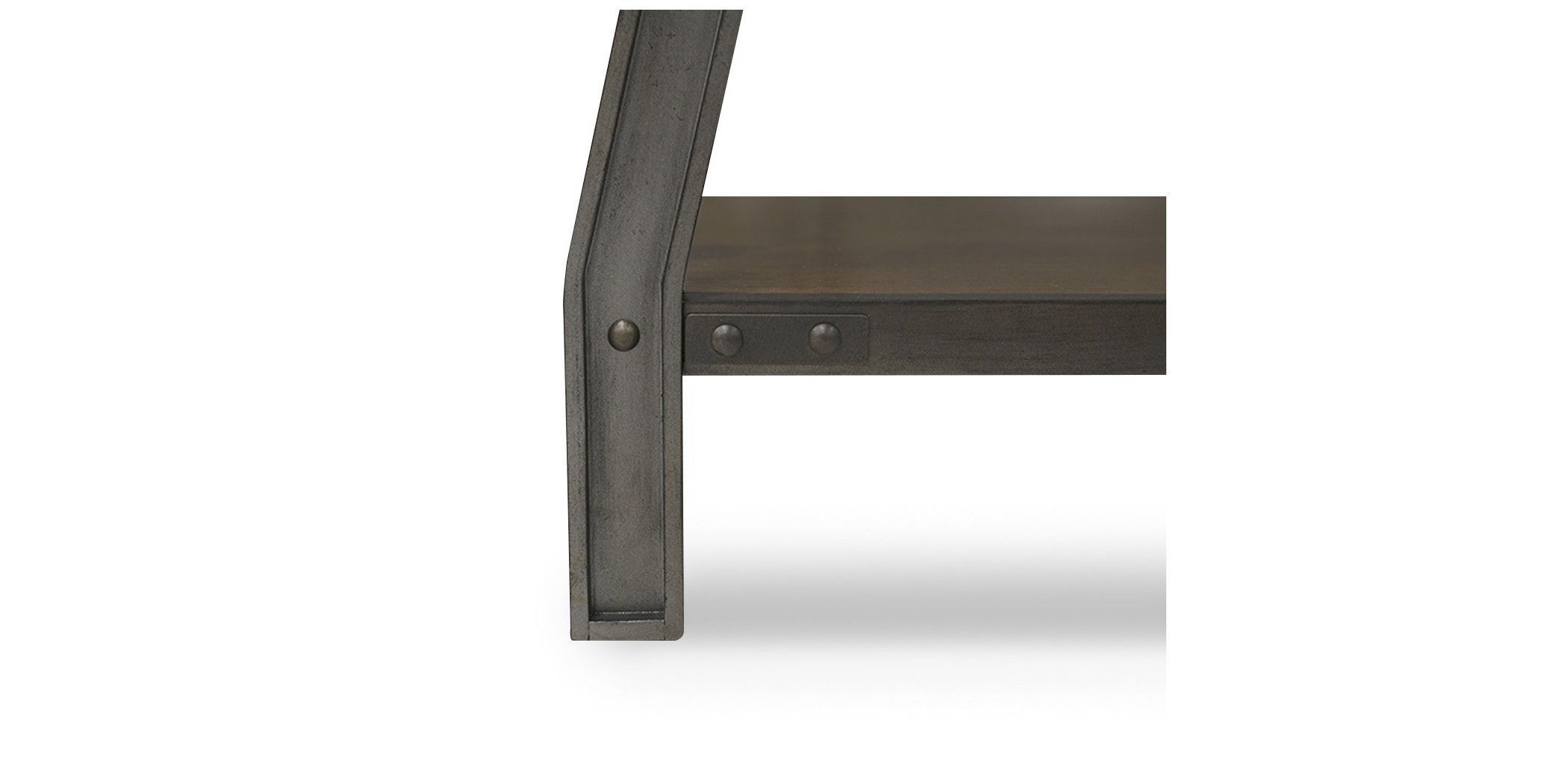 Perry Side Table Rustic Brown & Gunmetal